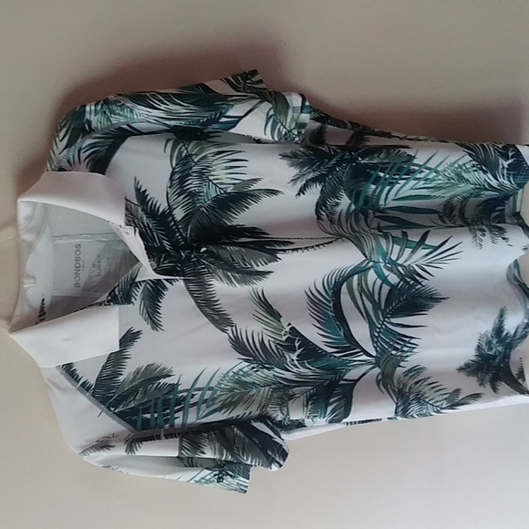 Bonobos | Shirts | Bonobos Tropical Palm Print Polo Shirt White And ...